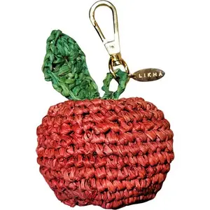 Likhâ Nyc Big Apple Raffia Bag Charm - Red