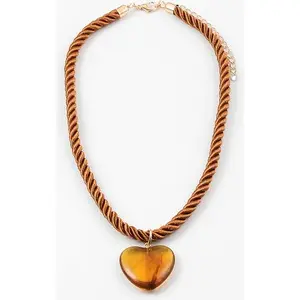 ERIN MCDERMOTT JEWELRY Heart Pendant Necklace - Brown