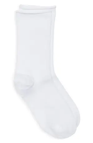 Nordstrom Rolltop Crew Socks - White