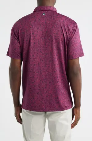 SWANNIES Sunset Floral Performance Golf Polo
