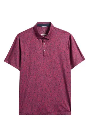 SWANNIES Sunset Floral Performance Golf Polo