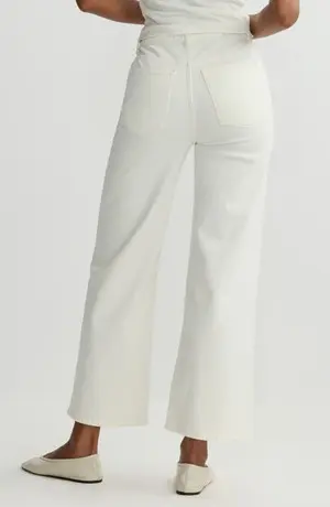 DL1961 Hepburn High-waist Ankle Wide-leg Jeans - Eggshell