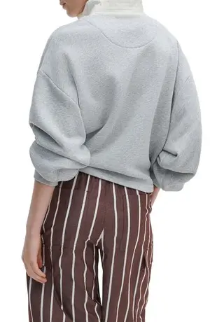 Rag & Bone Vintage Terry Polo Sweatshirt - Heather Grey