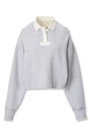 Rag & Bone Vintage Terry Polo Sweatshirt - Heather Grey