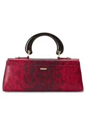 Brahmin Dayan Snakeskin Embossed Leather Satchel
