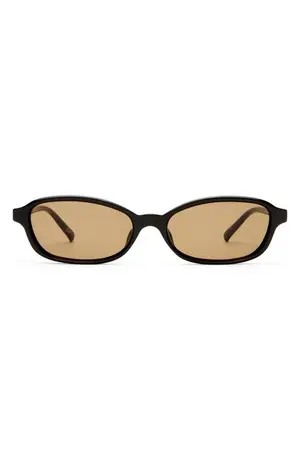 Le Specs Honey Pot 55mm Oval Sunglasses - Black/brown Mono