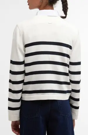 Barbour Fern Stripe Sweater - Cloud/navy