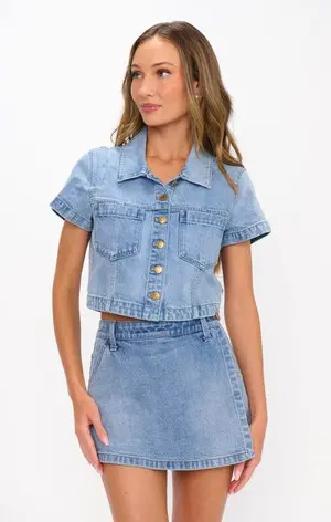 Show Me Your Mumu Monroe Denim Top