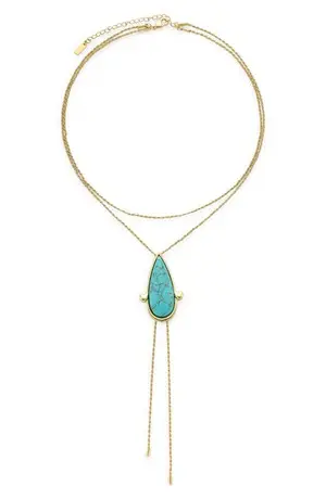 PETIT MOMENTS Paloma Layered Necklace - Gold/turquoise