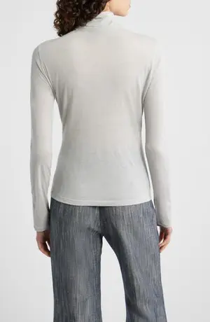 BOSS Elavu Turtleneck Top - Silver Grey Melange