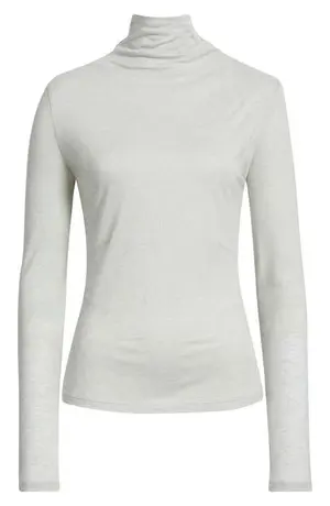 BOSS Elavu Turtleneck Top - Silver Grey Melange