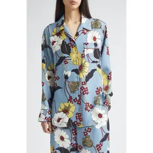 Marni Melodia Floral Satin Pajama Shirt