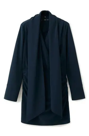 Mango Draped Long Sleeve Dress