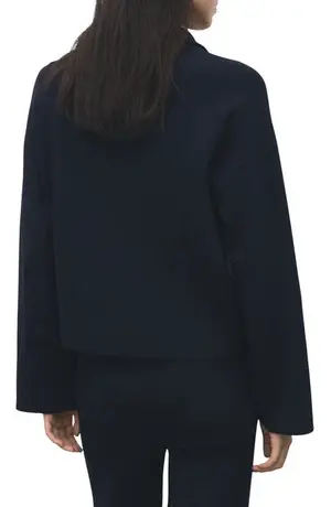 Mango Contrast Stripe Half Zip Sweater