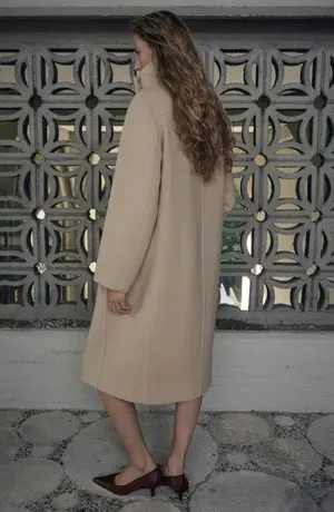 Mango Double Breasted Stand Collar Coat