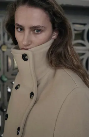 Mango Double Breasted Stand Collar Coat