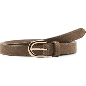 Mango Suede Belt - Medium Brown