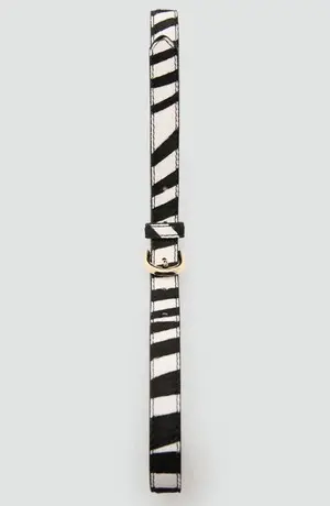 Mango Animal Print Calf Hair Belt