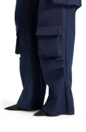 Manière De Voir High Waisted Cargo Trousers - Indigo