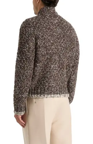 Manière De Voir Speckled Knit Bomber Jacket
