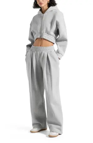 Manière De Voir Straight Leg Box Pleat Joggers - Grey