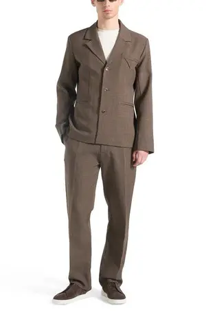Manière De Voir Bastien Single Breasted Hatched Tailored Suit Jacket