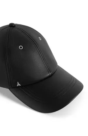 Manière De Voir Vegan Leather Cap - Black