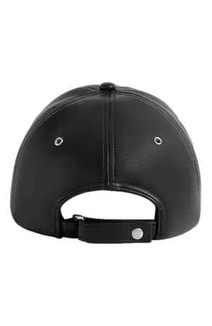 Manière De Voir Vegan Leather Cap - Black