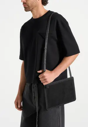Manière De Voir Contrast Stitch Crossbody Bag - Black