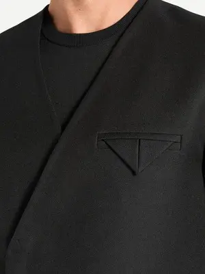 Manière De Voir Colin Collarless Double Breasted Minimal Blazer