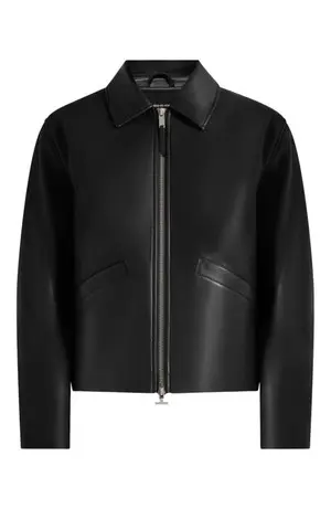 Manière De Voir Yves Minimal Vegan Leather Jacket - Black