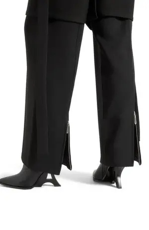 Manière De Voir Belted Strap Detail Trousers - Black