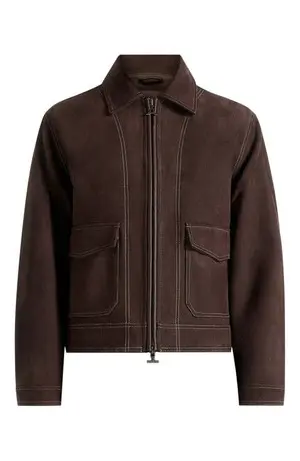 Manière De Voir Suede Jacket With Contrast Stitching