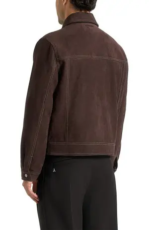 Manière De Voir Suede Jacket With Contrast Stitching