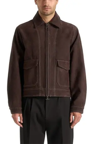 Manière De Voir Suede Jacket With Contrast Stitching