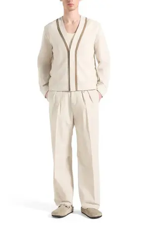 Manière De Voir Relaxed Fit Pleated Linen Trousers