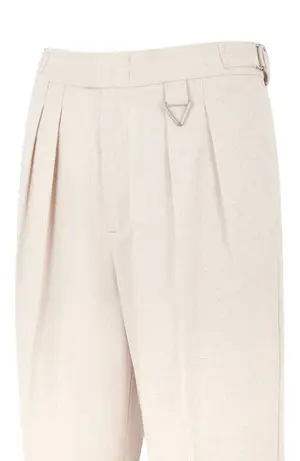 Manière De Voir Relaxed Fit Pleated Linen Trousers