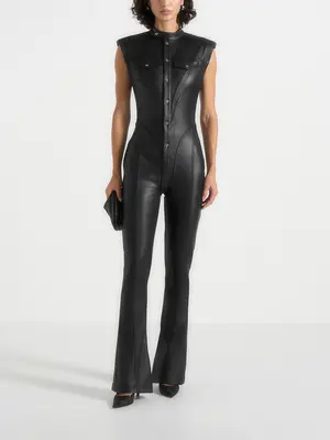 Black Leather Jumpsuits