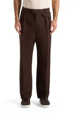 Manière De Voir Pierre Relaxed Fit Pleated Tailored Trousers - Brown