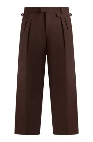 Manière De Voir Pierre Relaxed Fit Pleated Tailored Trousers - Brown