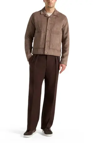 Manière De Voir Pierre Relaxed Fit Pleated Tailored Trousers - Brown