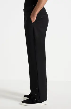 Manière De Voir Relaxed Fit Tailored Button Cuff Trousers - Black