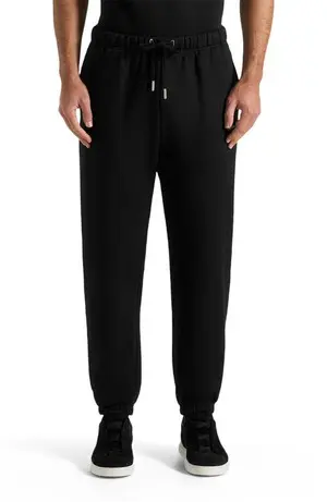 Manière De Voir Signature Regular Fit Cuffed Sweatpants - Black