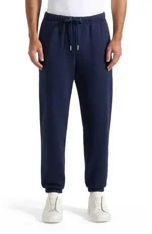 Manière De Voir Signature Regular Fit Cuffed Sweatpants - Navy