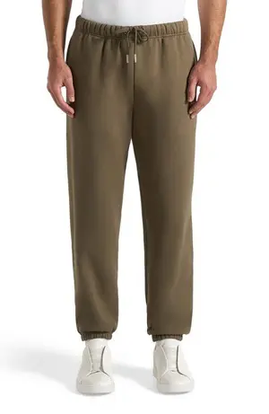 Manière De Voir Signature Regular Fit Cuffed Sweatpants - Olive