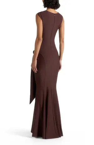 Manière De Voir Rania Asymmetric Draped Midaxi Dress - Brown
