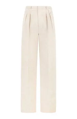 Manière De Voir Linen Pleat Trousers - Natural