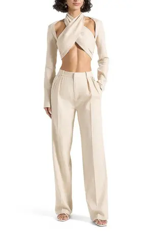 Manière De Voir Linen Pleat Trousers - Natural