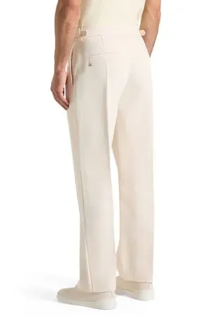 Manière De Voir Relaxed Fit Twill Pleated Tailored Trousers - Cream