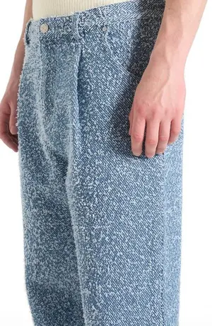 Manière De Voir Arnault Boucle Pleated Jeans - Blue